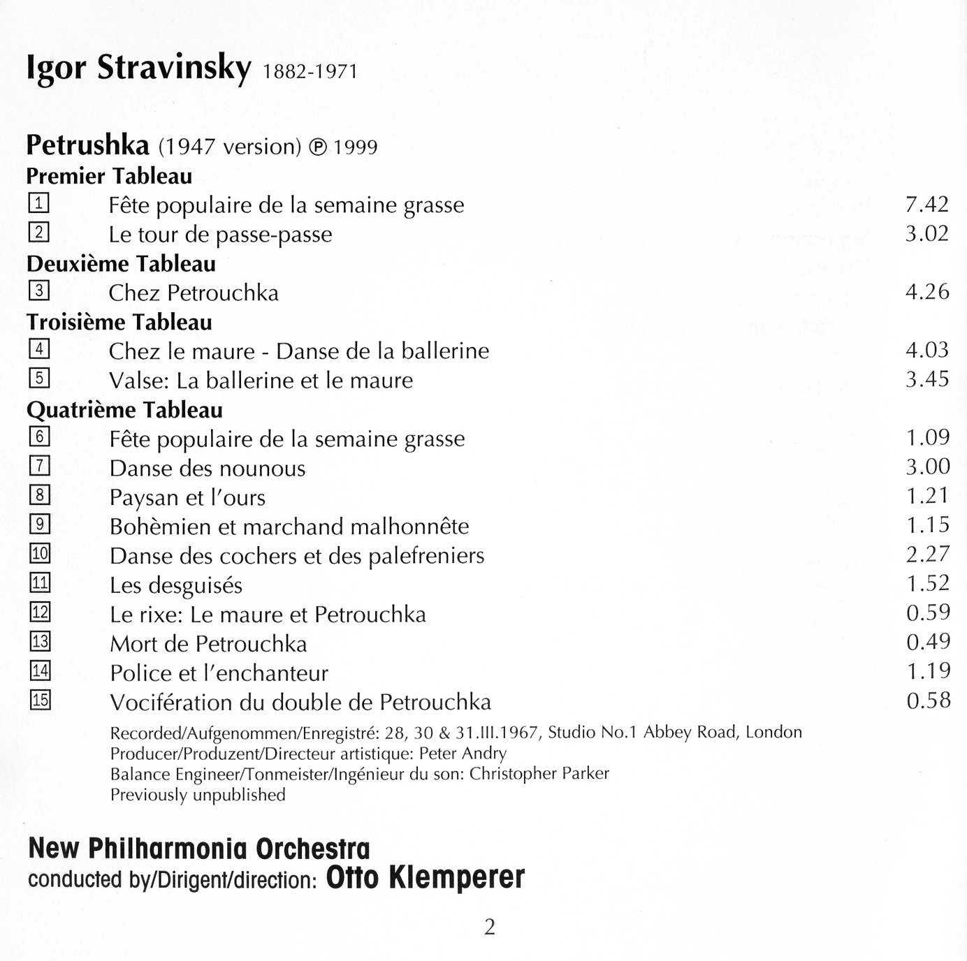 Otto Klemperer | Testament